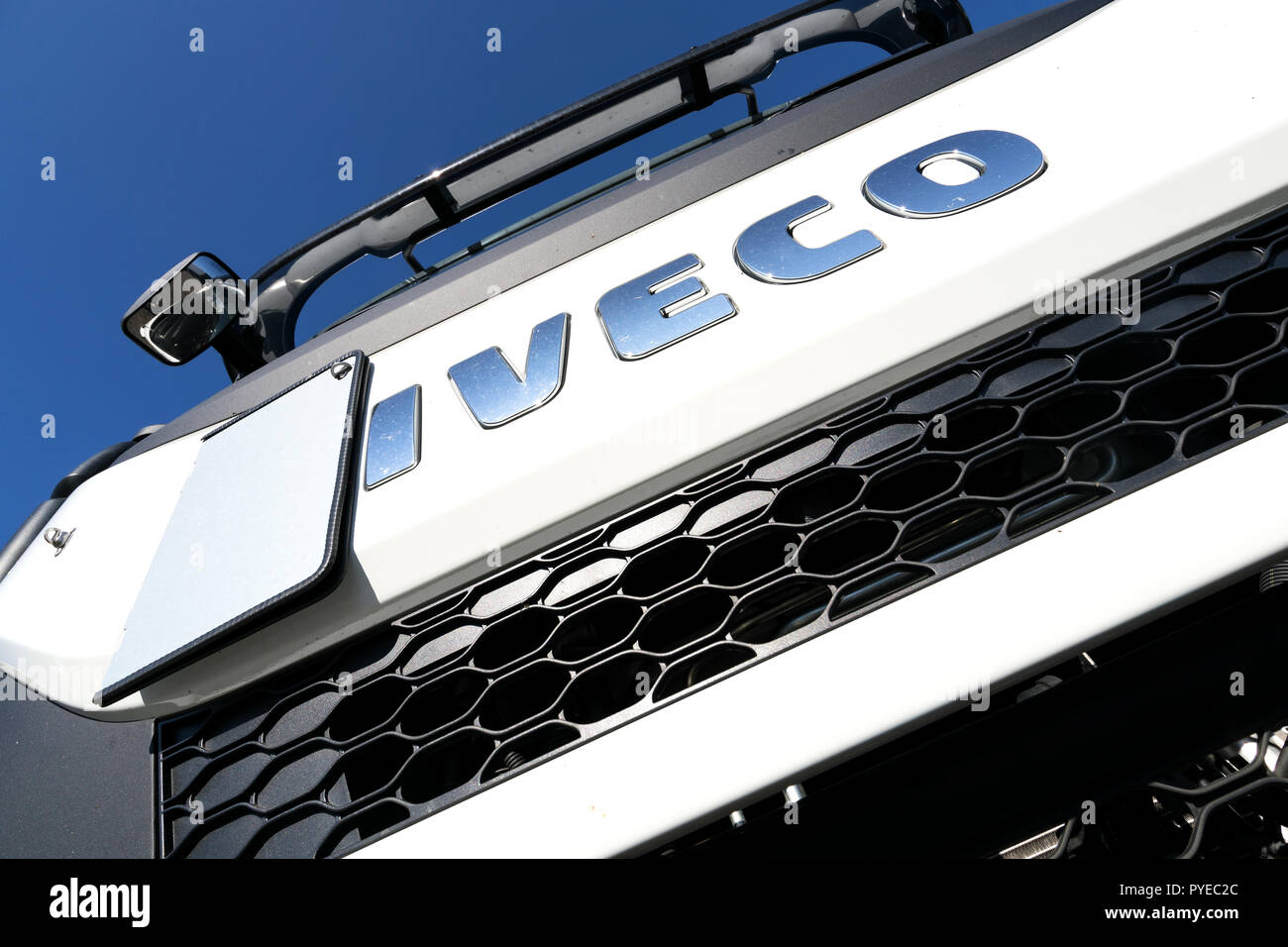 Iveco logo at truck. Iveco is an Italian industrial vehicle ...