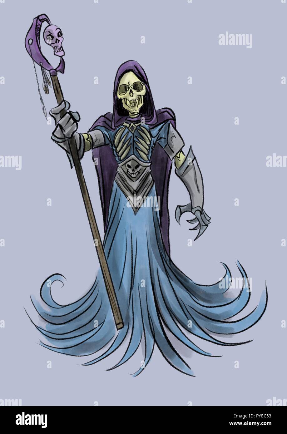 evil necromancer illustration Stock Photo - Alamy