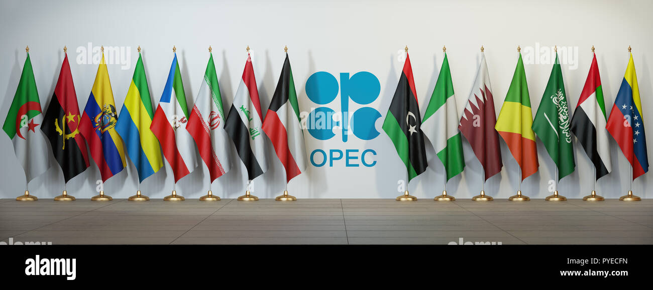 Opec Flag Opec Flag Flagpole Registration Solemn Event Meeting Foreign