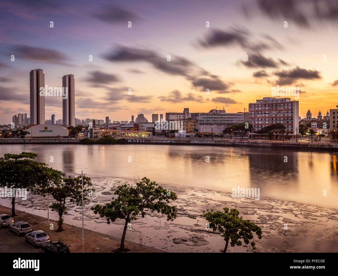 Recife in Pernambuco, Brazil by the Capibaribe river with colonial ...