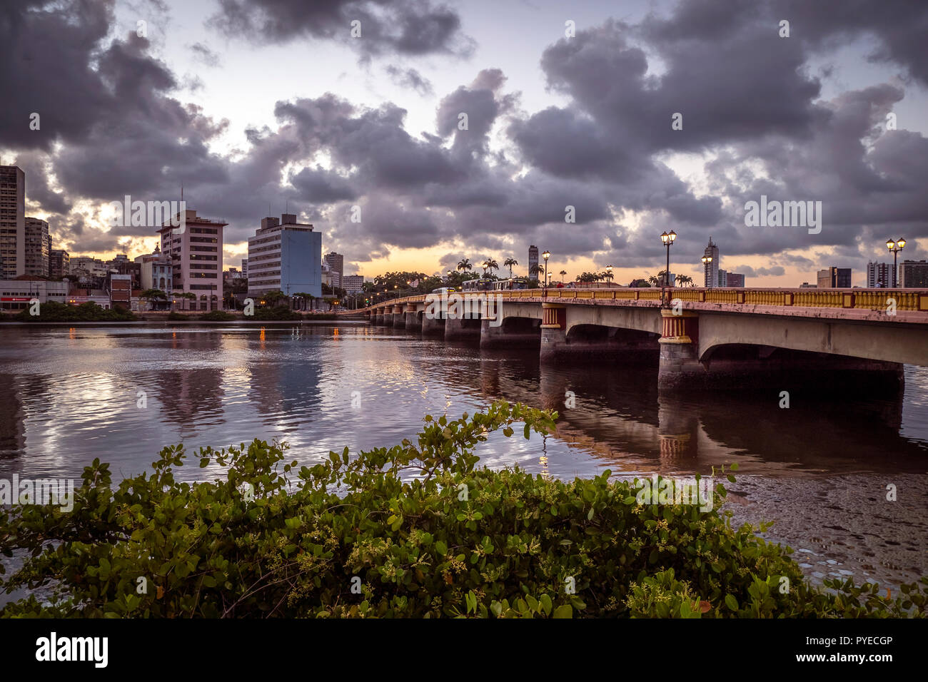Recife in Pernambuco, Brazil by the Capibaribe river with colonial ...