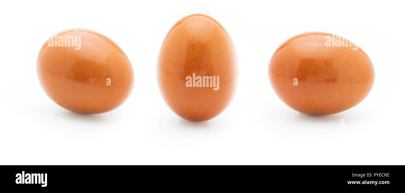 A raw and fresh egg. Front and side views. Isolated on white background ...