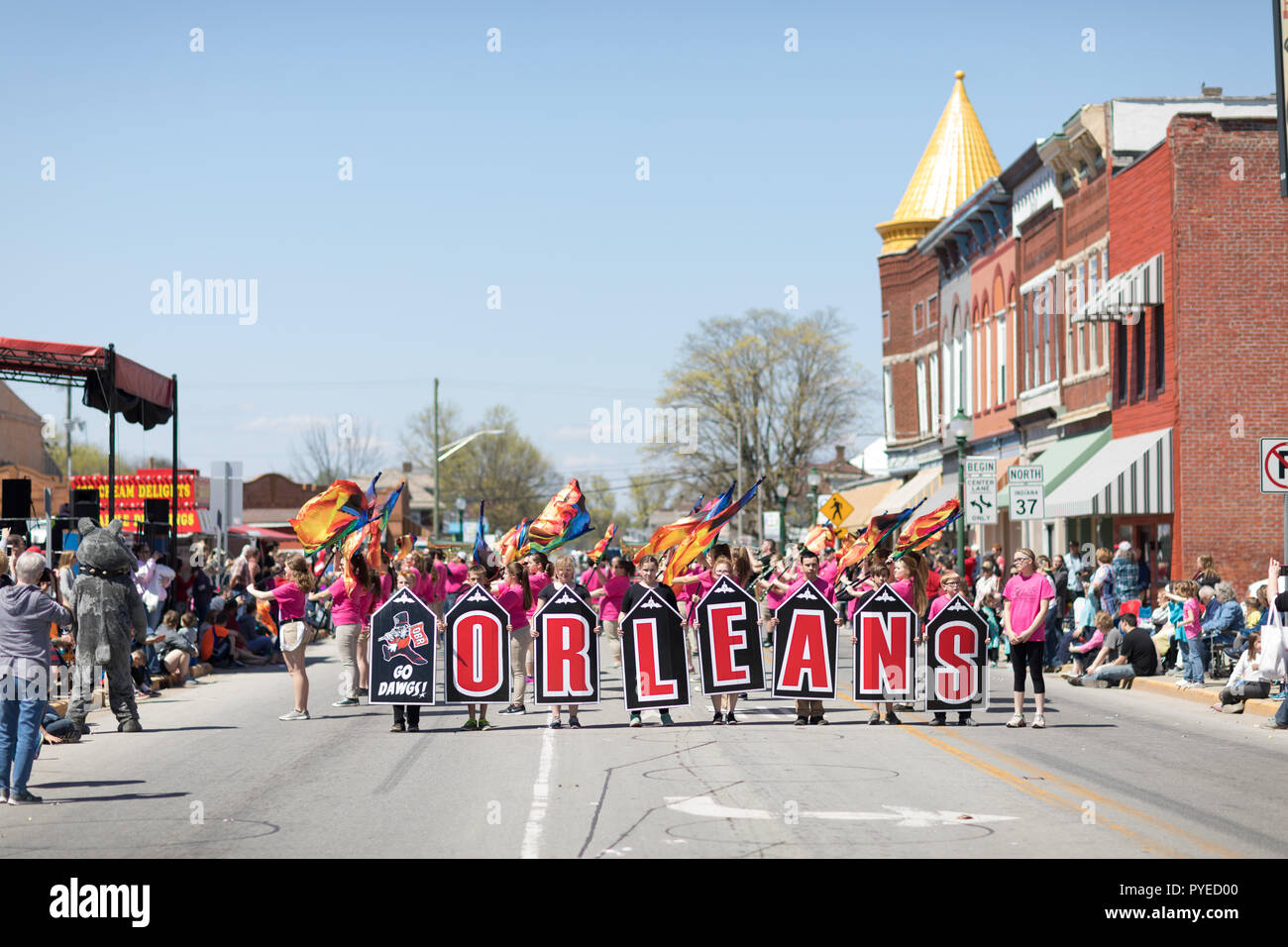 Orleans, Indiana, USA - April 28, 2018: The Orleans DogWood Festival ...