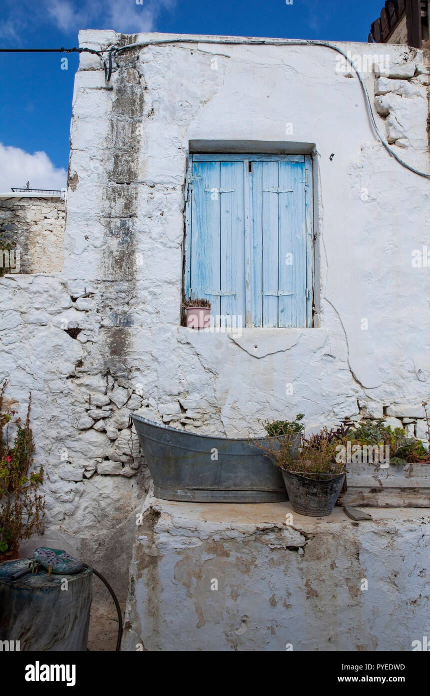 Traditional houses and old buildings at the village of Anatoli, Crete ...