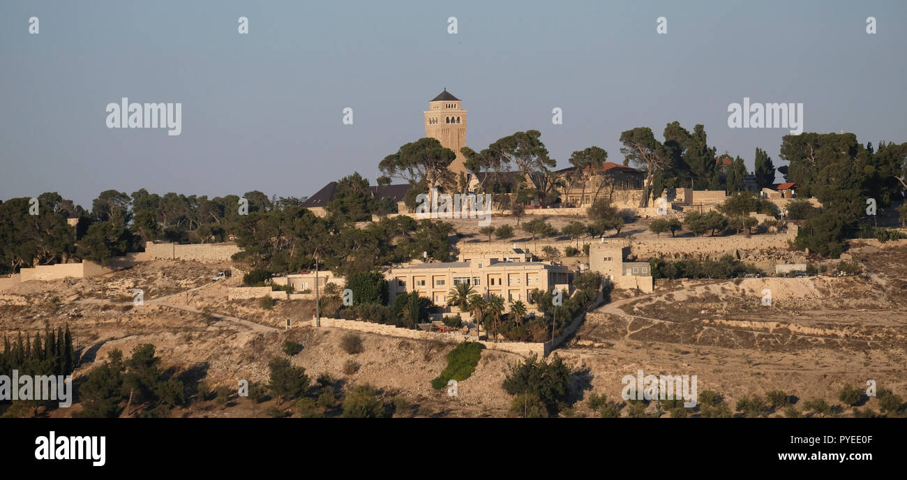 View of Augusta Victoria Compound a church-hospital complex located on ...