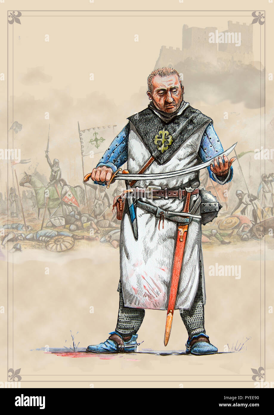 Knight of Order of Aviz, XIIIc. Medieval knight illustration ...