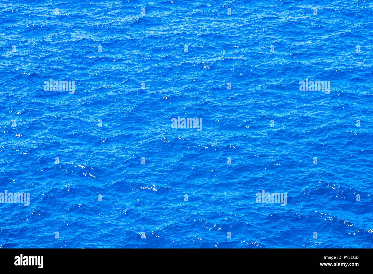 Aerial view of the clear blue sea surface on a bright sunny day Stock ...