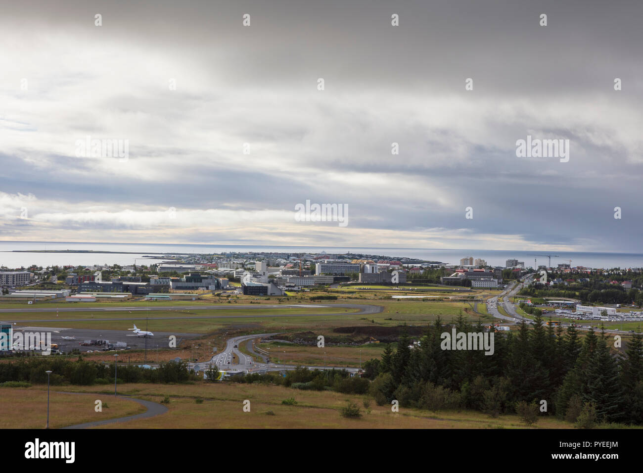 A cityscape of Reykjavík, the capital and largest city of Iceland ...