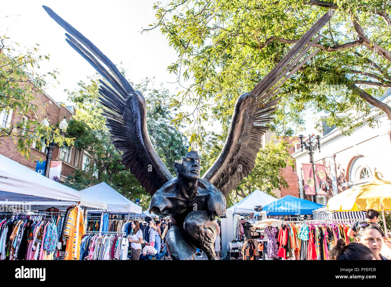 Bronze statue of an angel in downtown Santa Ana Stock Photo - Alamy
