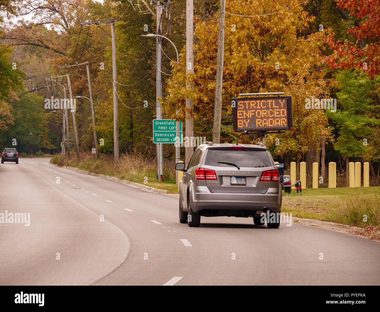 Electronic speed limit sign Stock Photo - Alamy