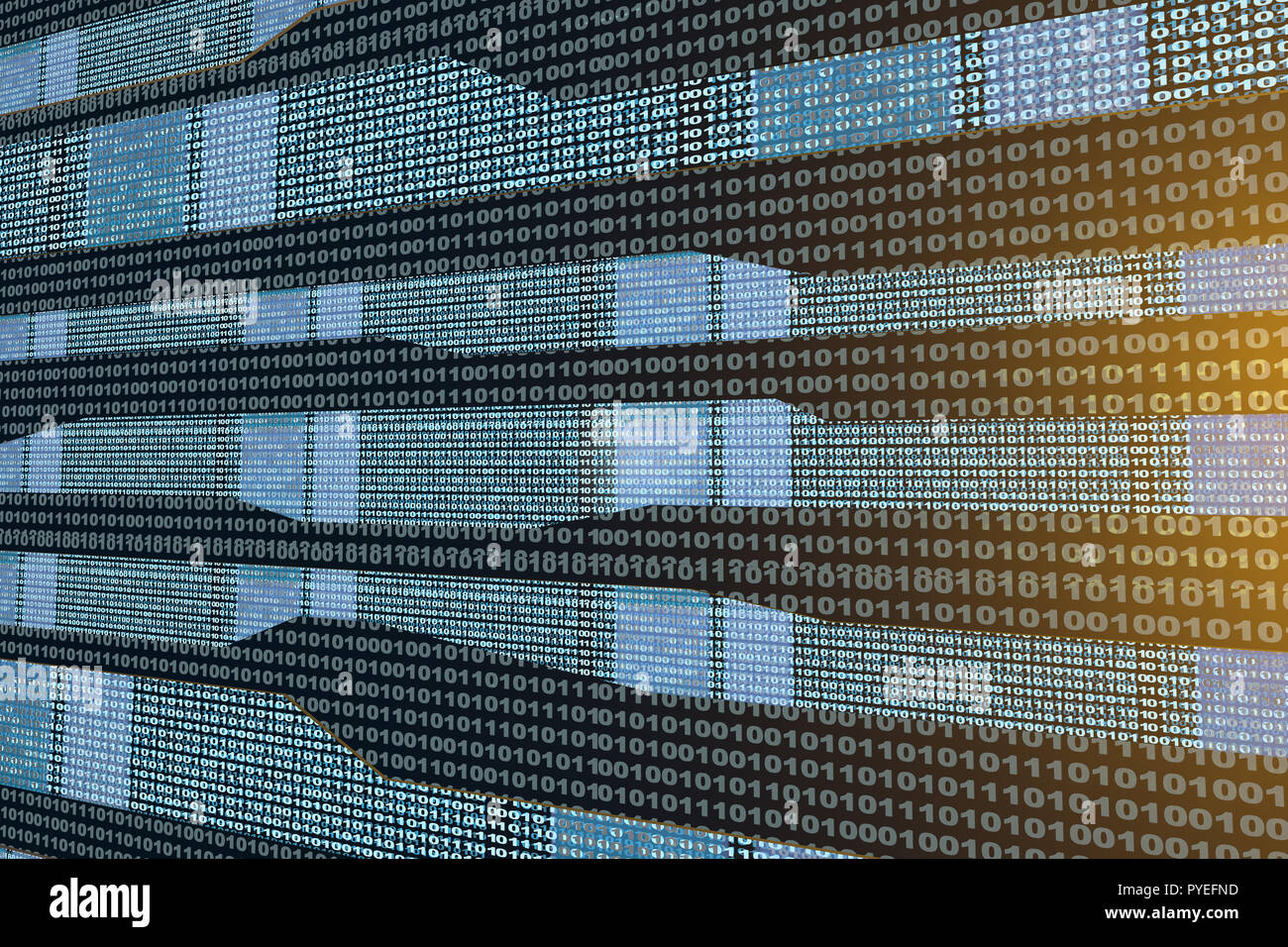 Binary code stream background. 3D illustration Stock Photo - Alamy