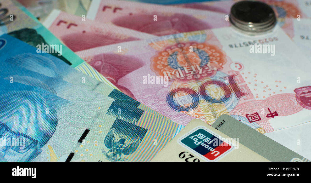 colorful Indonesia banknotes stacked Stock Photo - Alamy