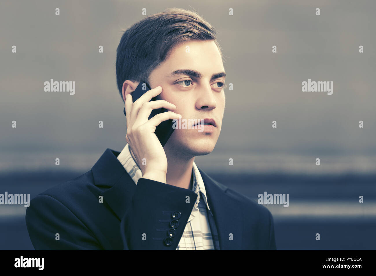 Stylish young man talking hi-res stock photography and images - Alamy