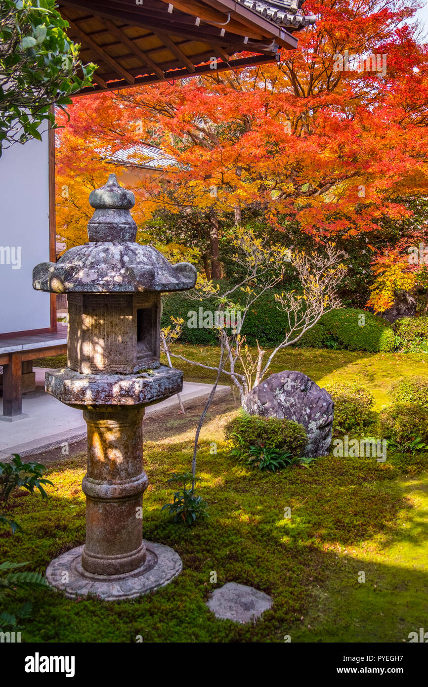 Famous Genko-an Temple with window of enlightenment and window of ...