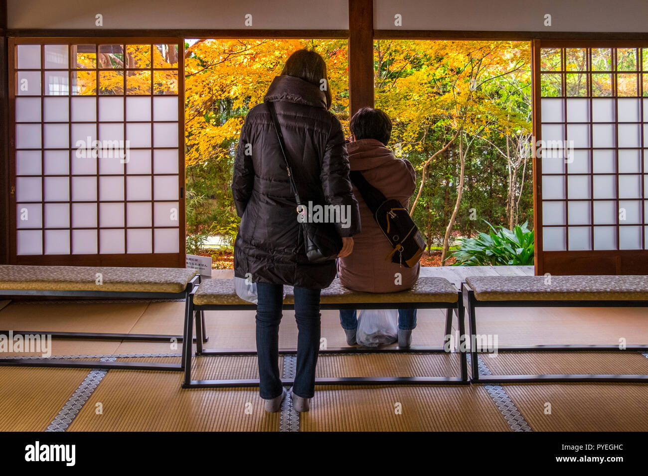 Famous Genko-an Temple with window of enlightenment and window of ...
