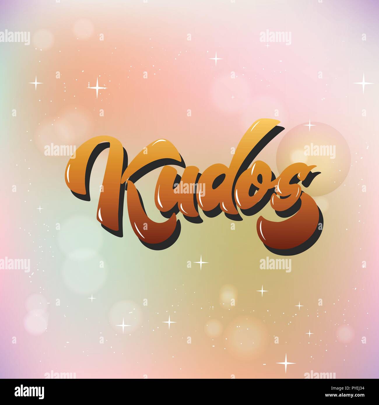 Bravo Kudos. Beautiful greeting card scratched calligraphy text word ...