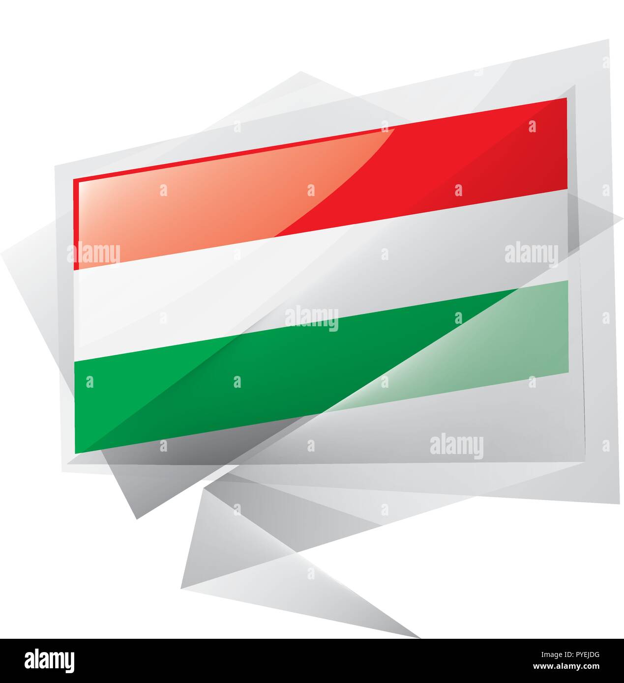 Hungarian flag isolated realistic Stock Vector Images - Alamy