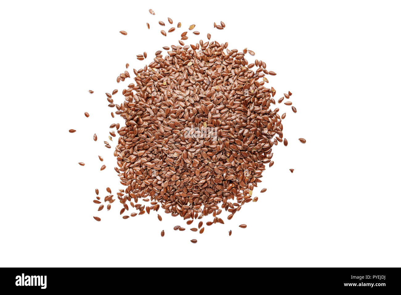 flax seeds isolated on white background. clearly visible texture of ...