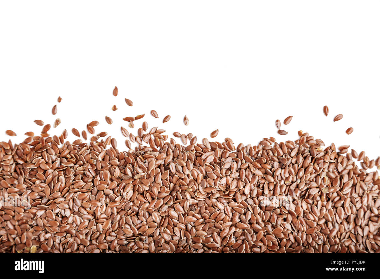 flax seeds isolated on white background. clearly visible texture of ...
