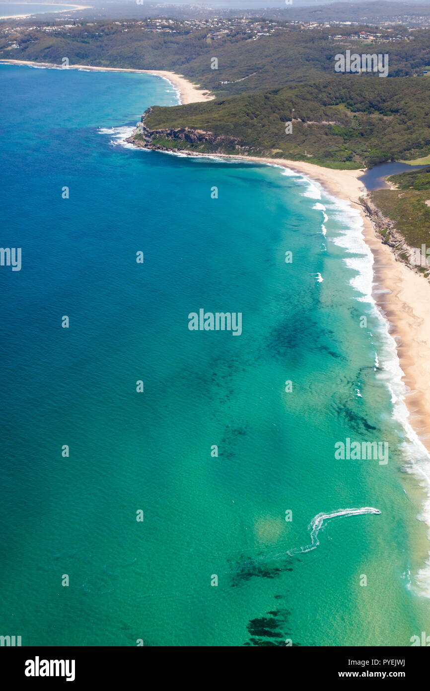 Aerial view of Burwood and Dudley Beach in Newcastle NSW Australia ...