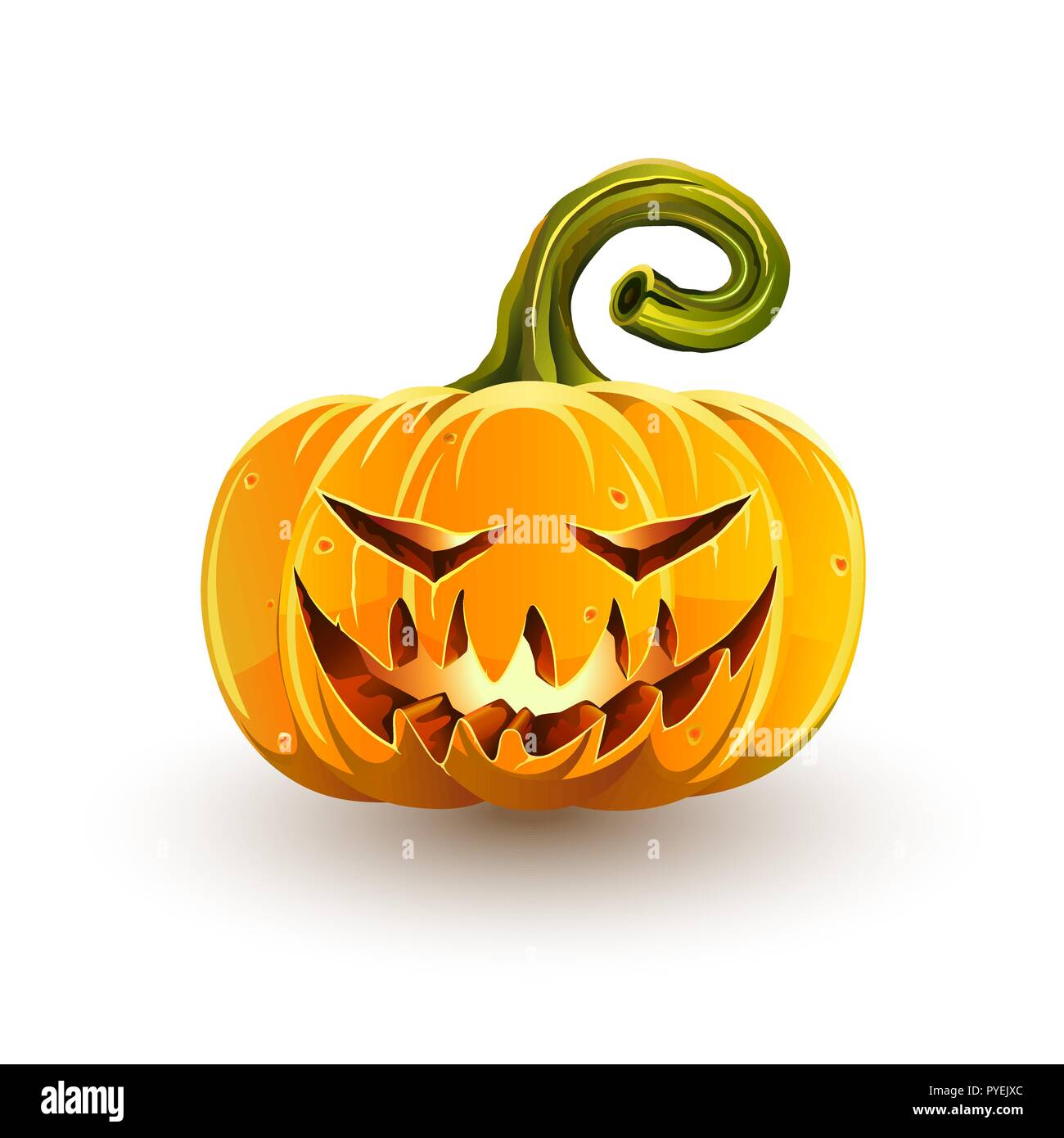 Glowing sinister Halloween pumpkin. Jack-o'-lantern for Halloween ...