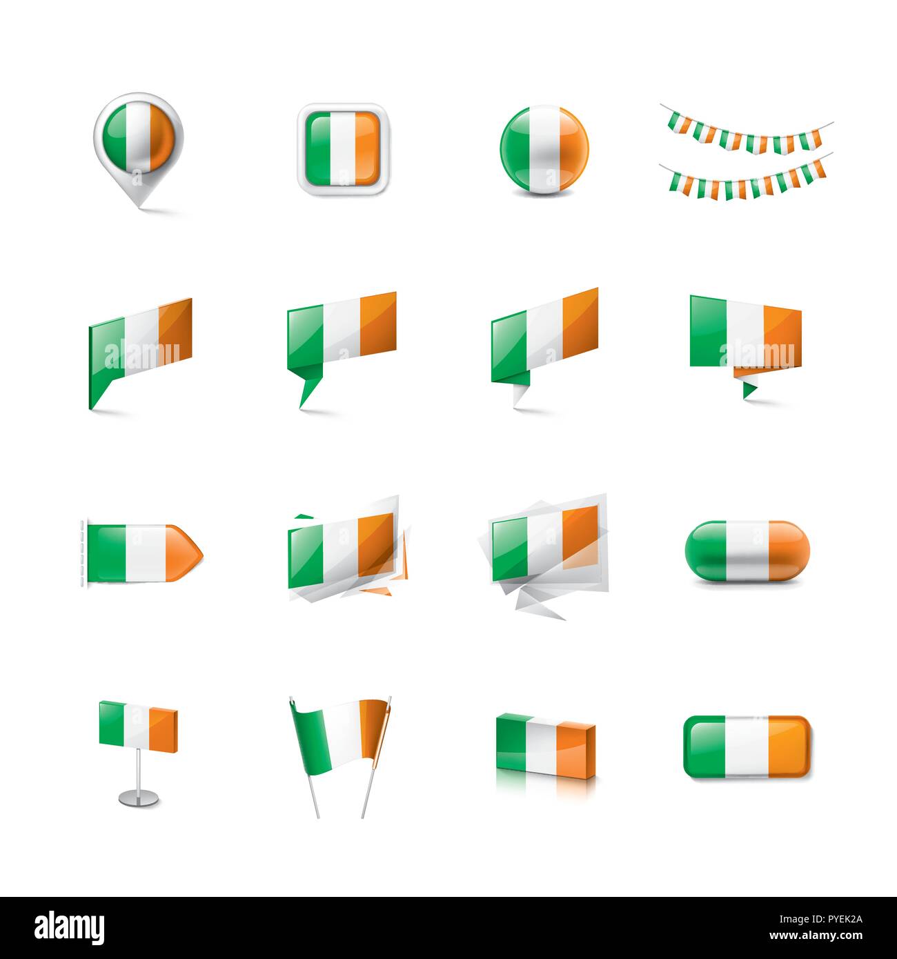 Ireland flag, vector illustration on a white background Stock Vector ...