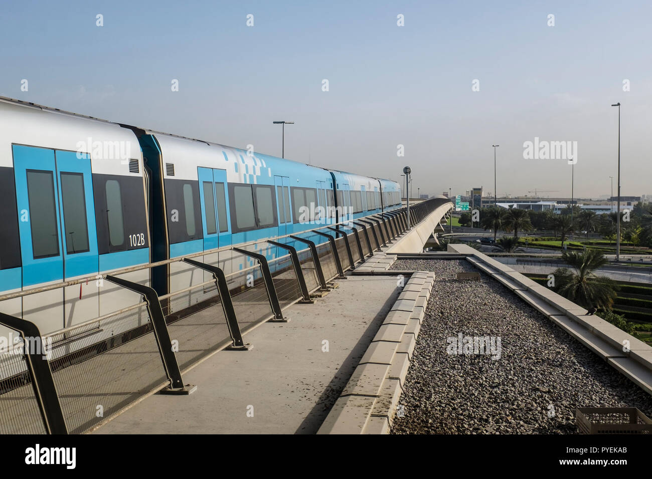 A Dubai Metro train. This is the red line of the network at this point ...