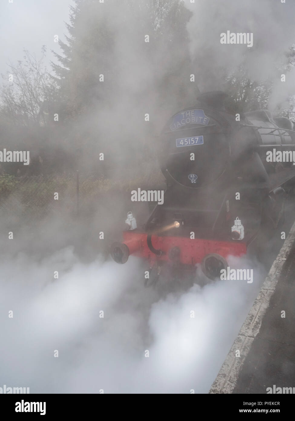 The Jacobite Fort William to Mallaig scenic railway at Fort William ...