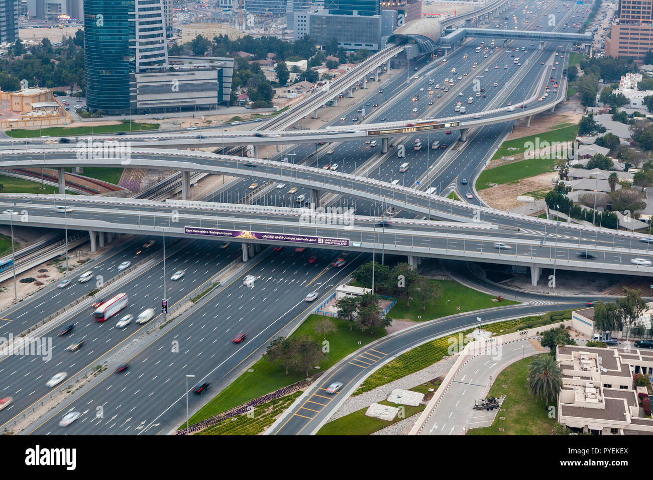 Sheikh Zayed Road at intersection of Hessa Street, Dubai, United Arab ...