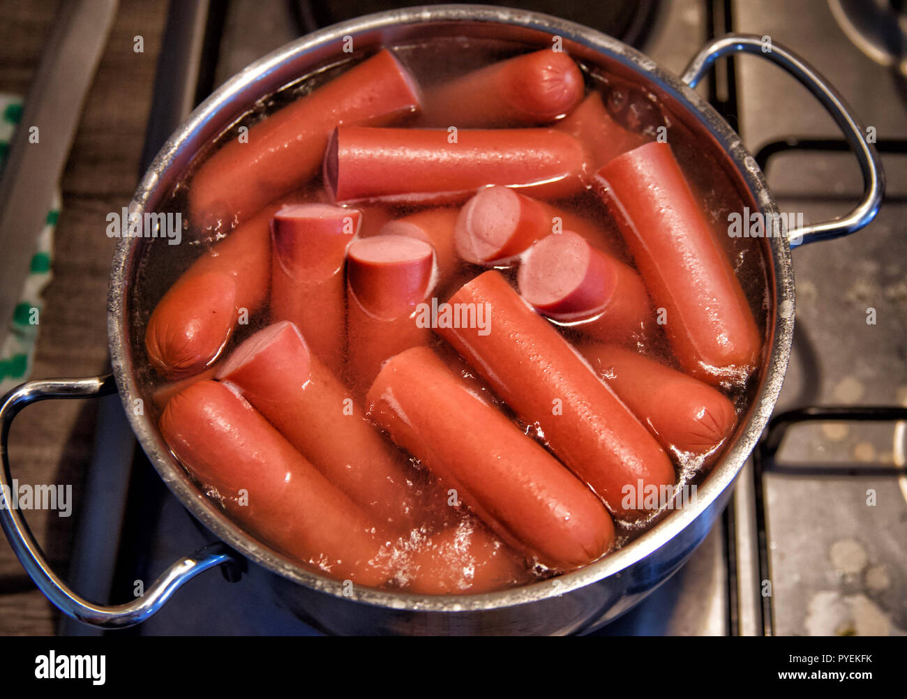 red sausages cooked Stock Photo - Alamy