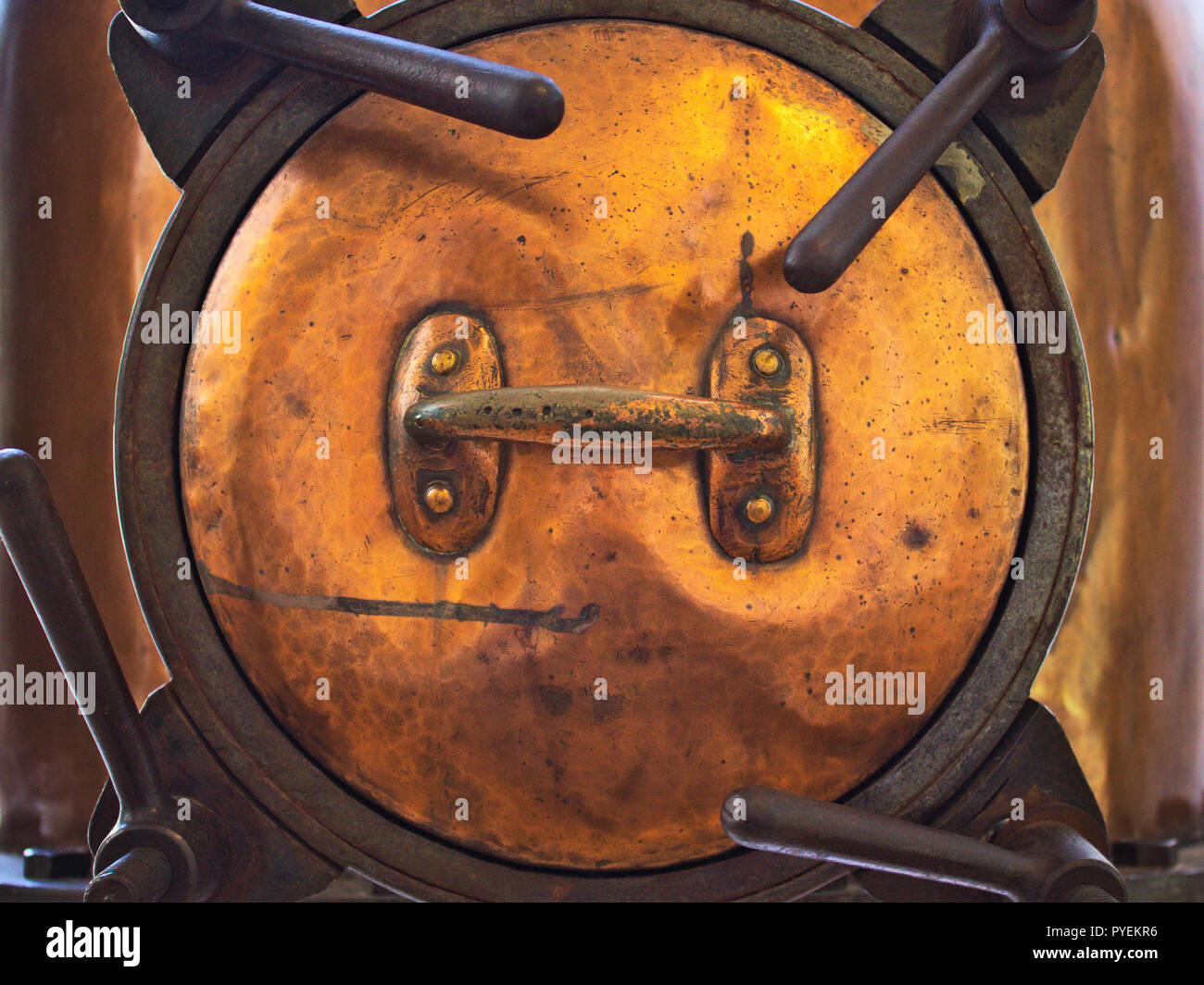 Vintage cooper cover of a tank Stock Photo - Alamy