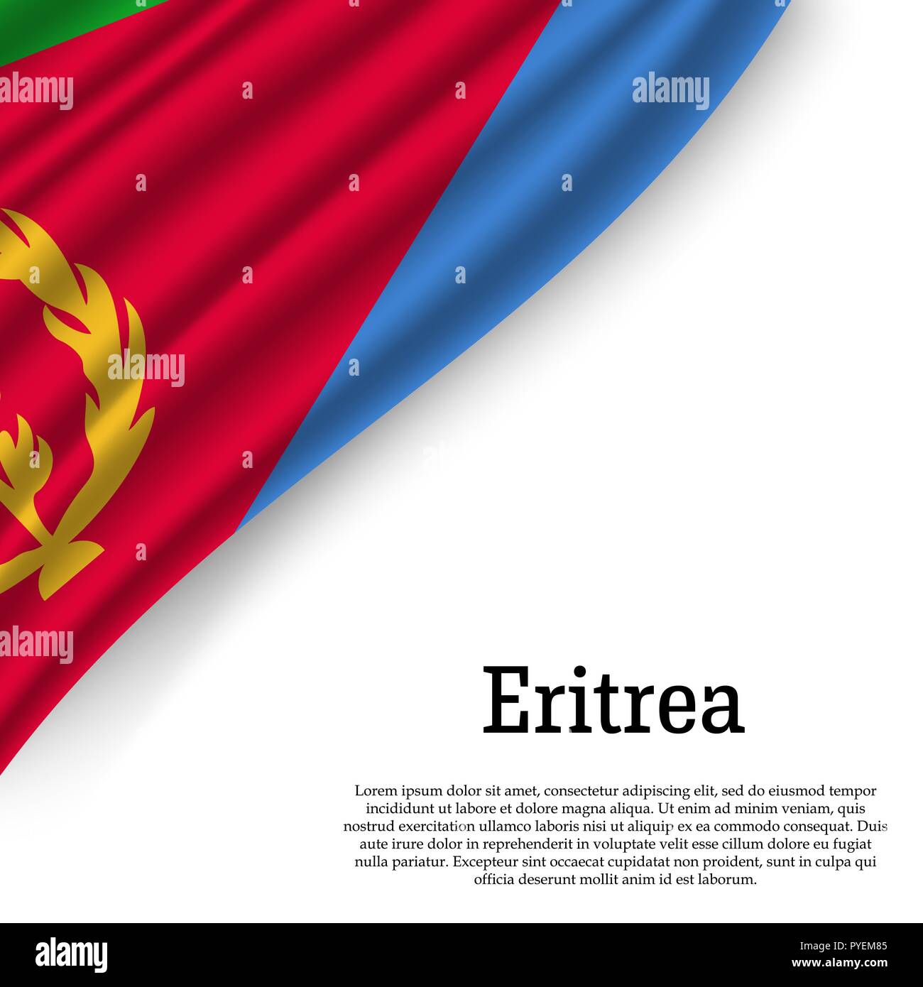 Waving Flag Of Eritrea On White Background Template For Independence Day Vector Illustration