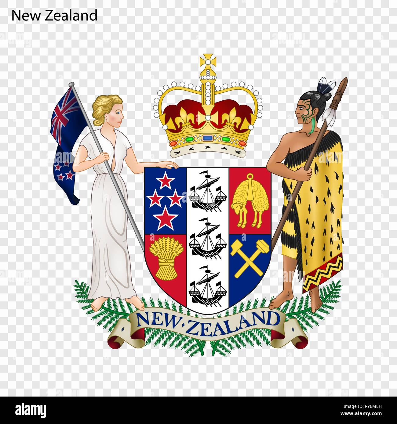 Emblem of New Zealand. National Symbol Stock Vector Image & Art - Alamy
