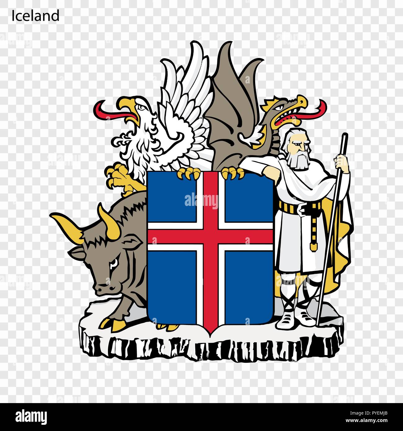 Iceland Coat Of Arms Coloring