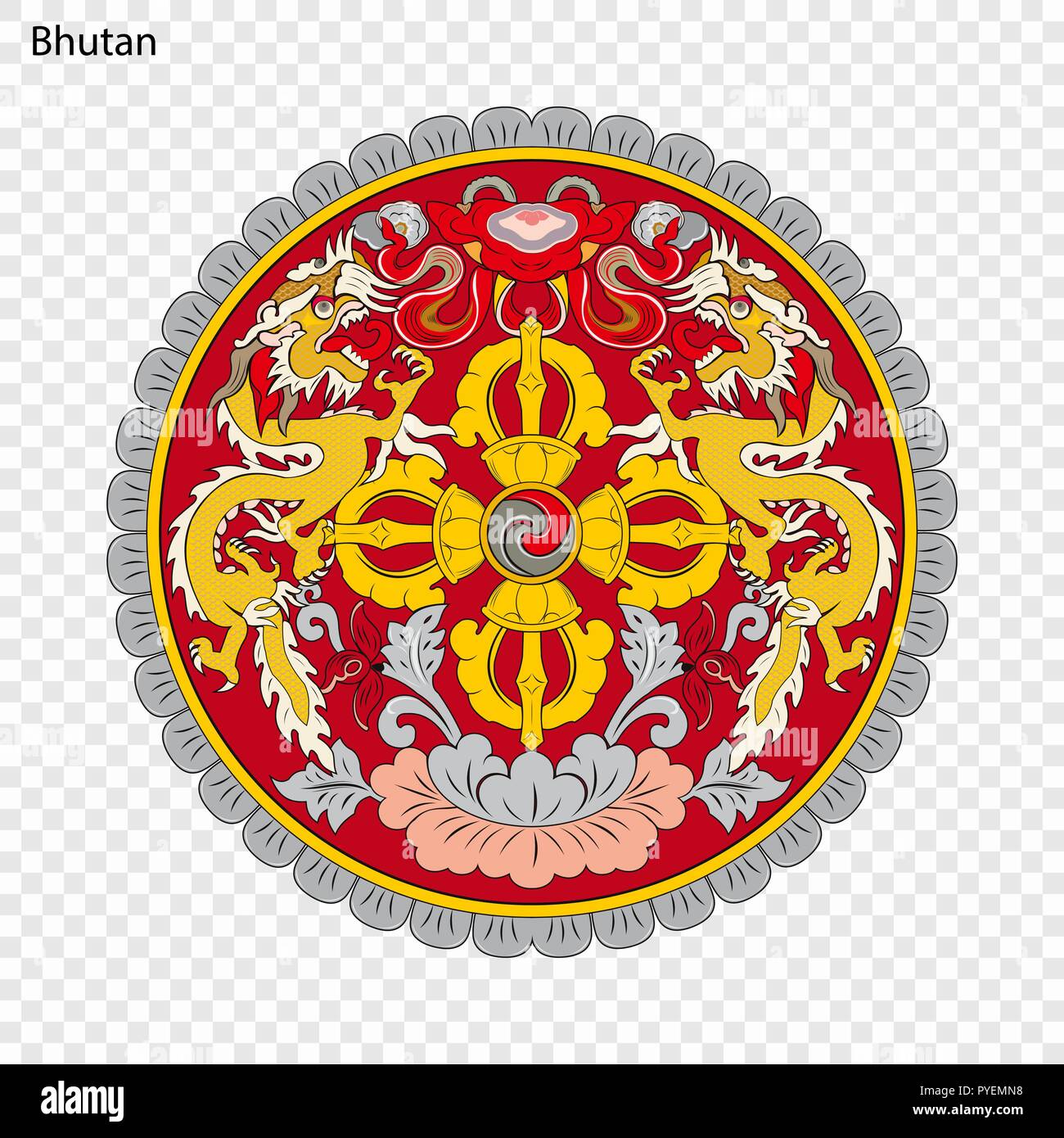 Symbol of Bhutan. National emblem Stock Vector Image & Art - Alamy