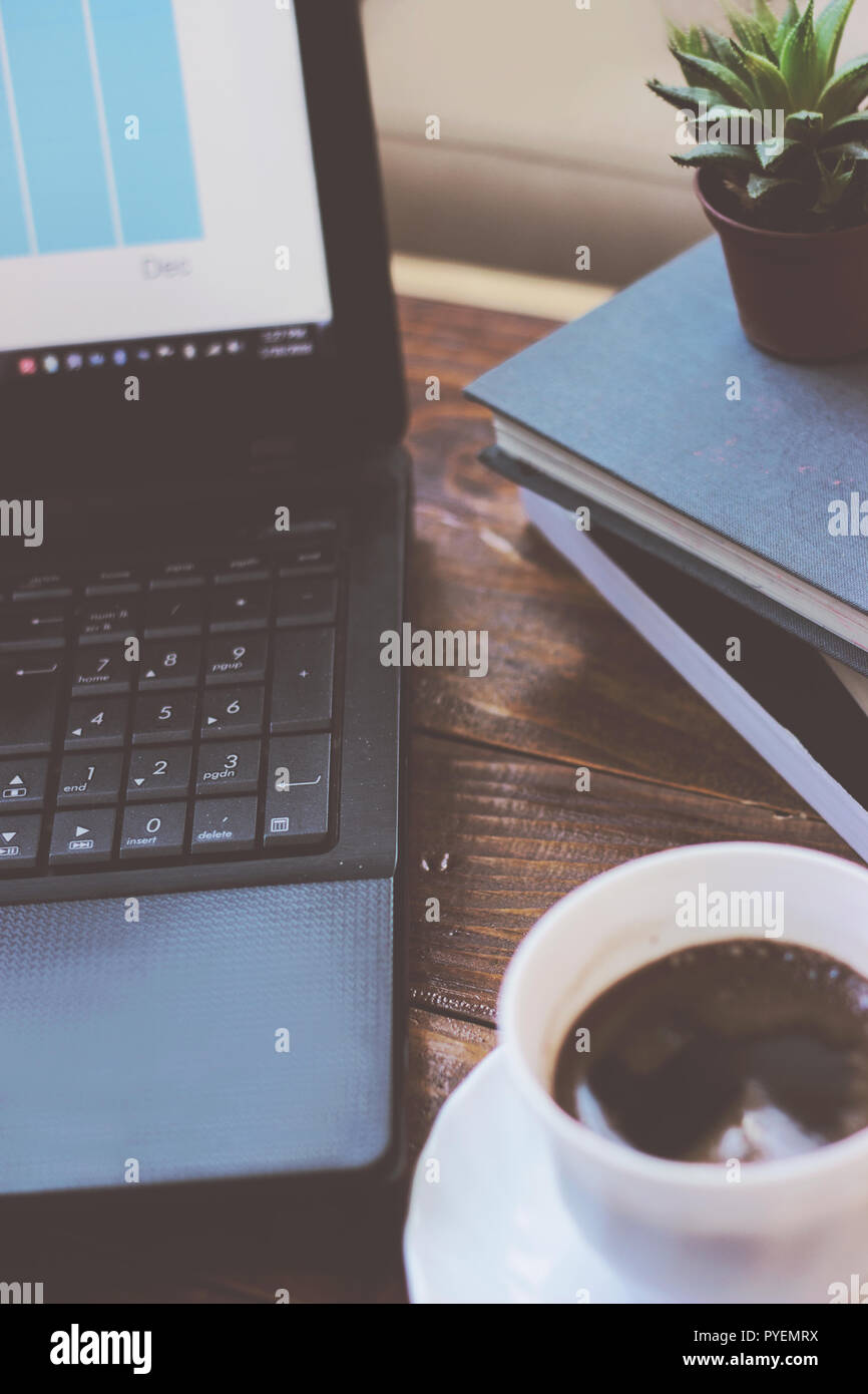 Laptop coffee cup hi-res stock photography and images - Alamy