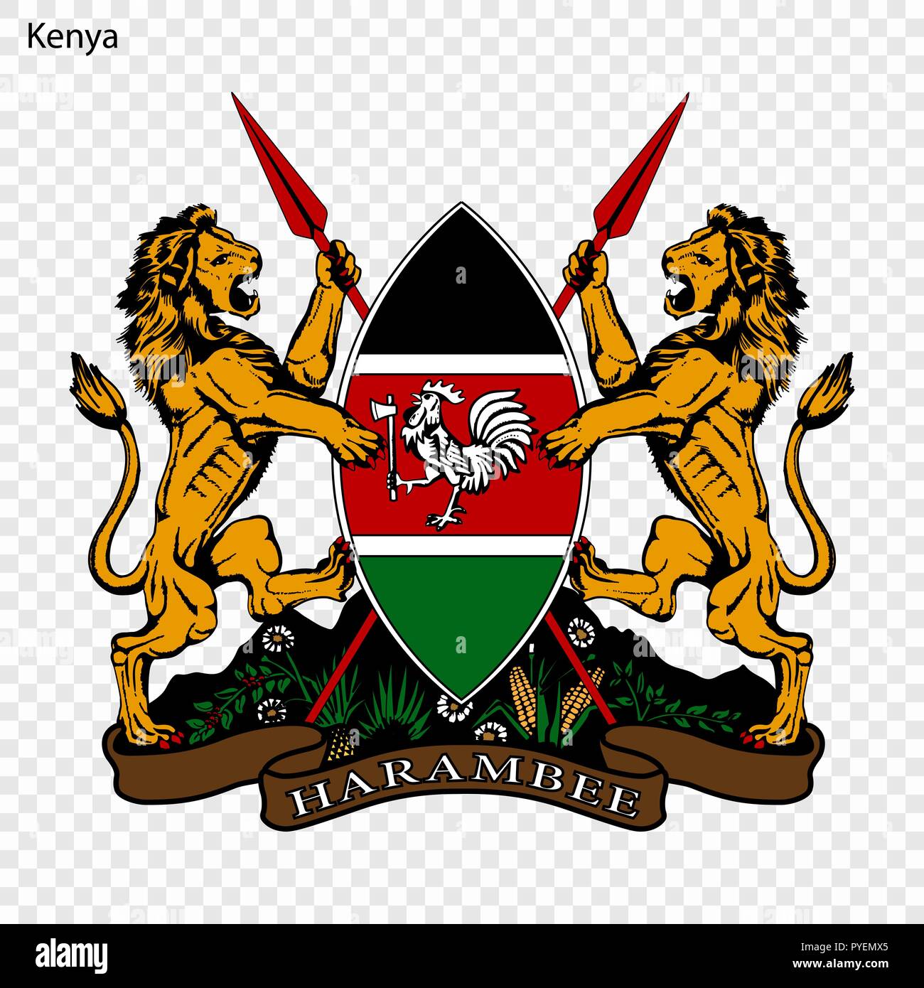 Symbol of Kenya. National emblem Stock Vector Image & Art - Alamy