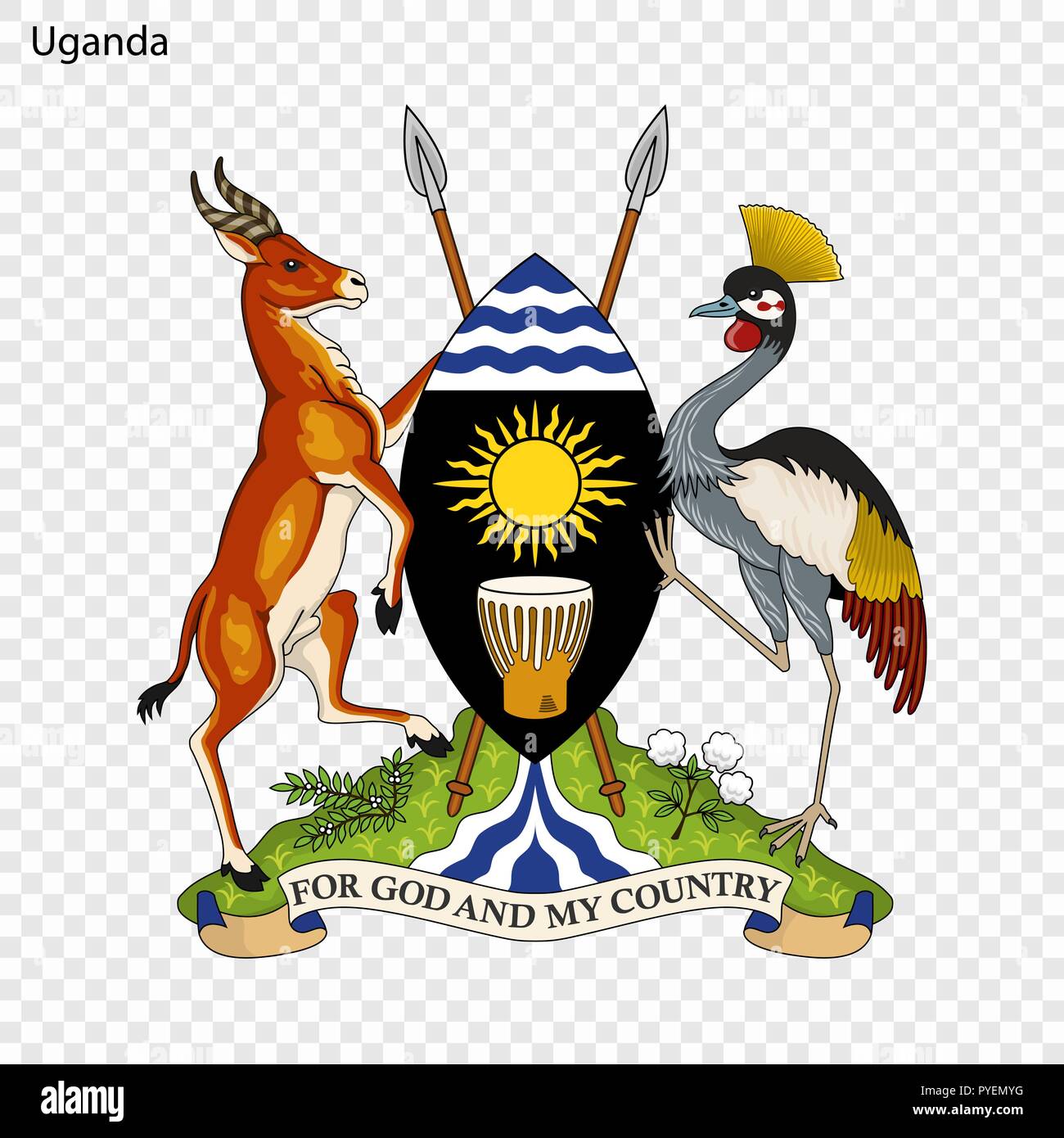 Symbol of Uganda. National emblem Stock Vector Image & Art - Alamy