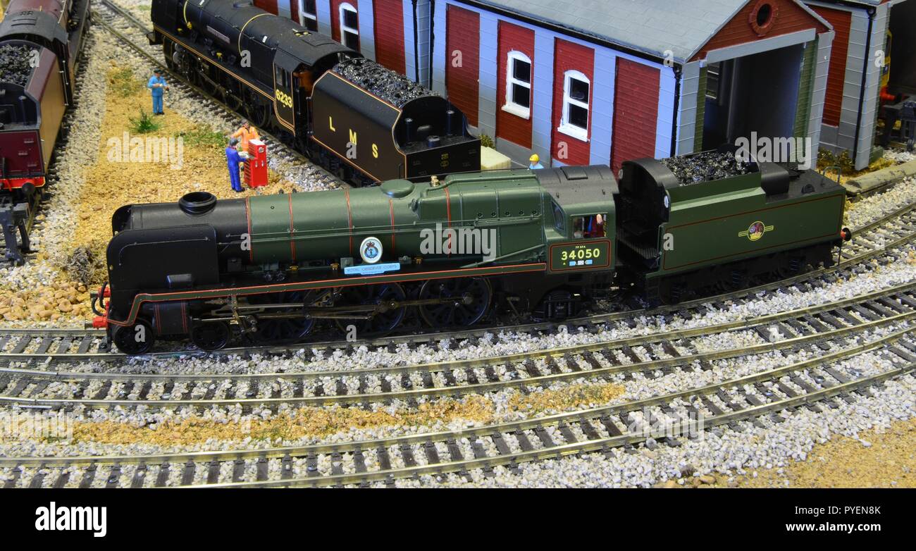 A rebuilt Battle of Britain class toy train Stock Photo - Alamy