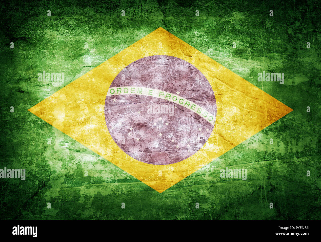 Old vintage Brazil flag on dirty paper Stock Photo - Alamy