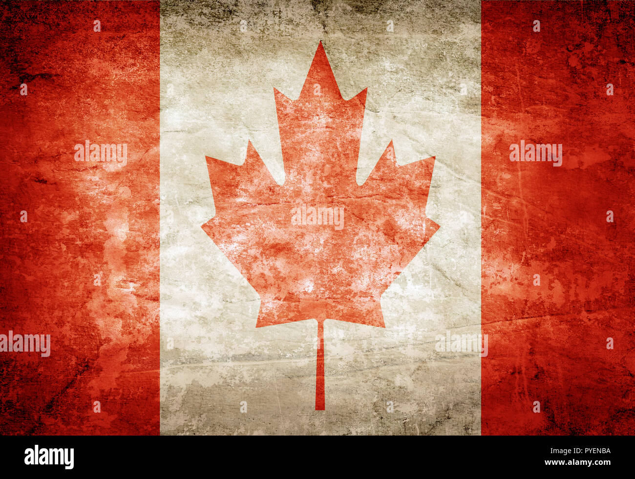 Old vintage Canada flag on dirty paper Stock Photo - Alamy