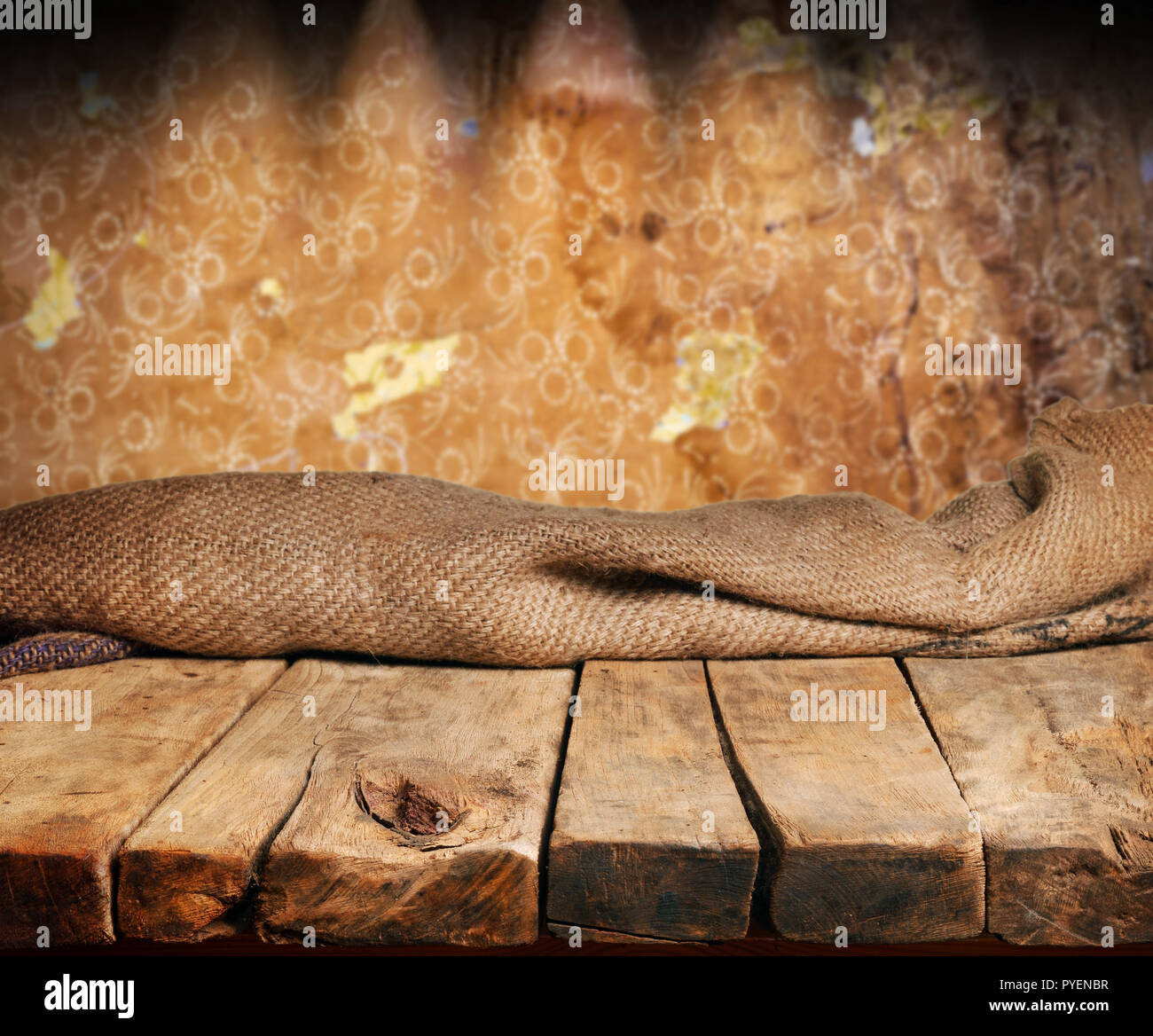 Old empty wooden table for your projects Stock Photo - Alamy