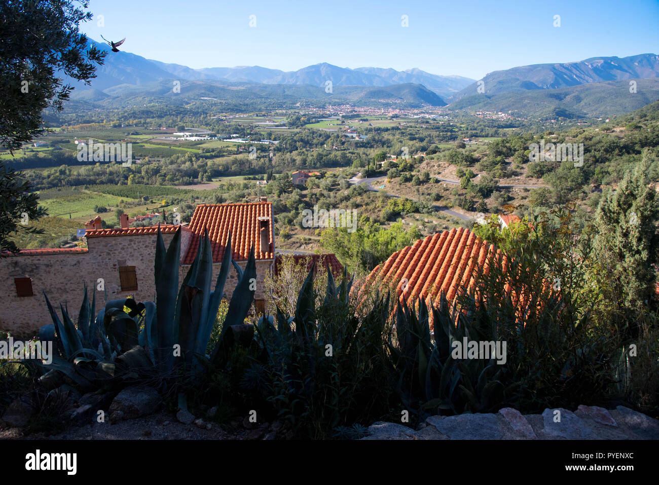 Beautiful village of Eus in the pyrenees mountains in France Stock ...