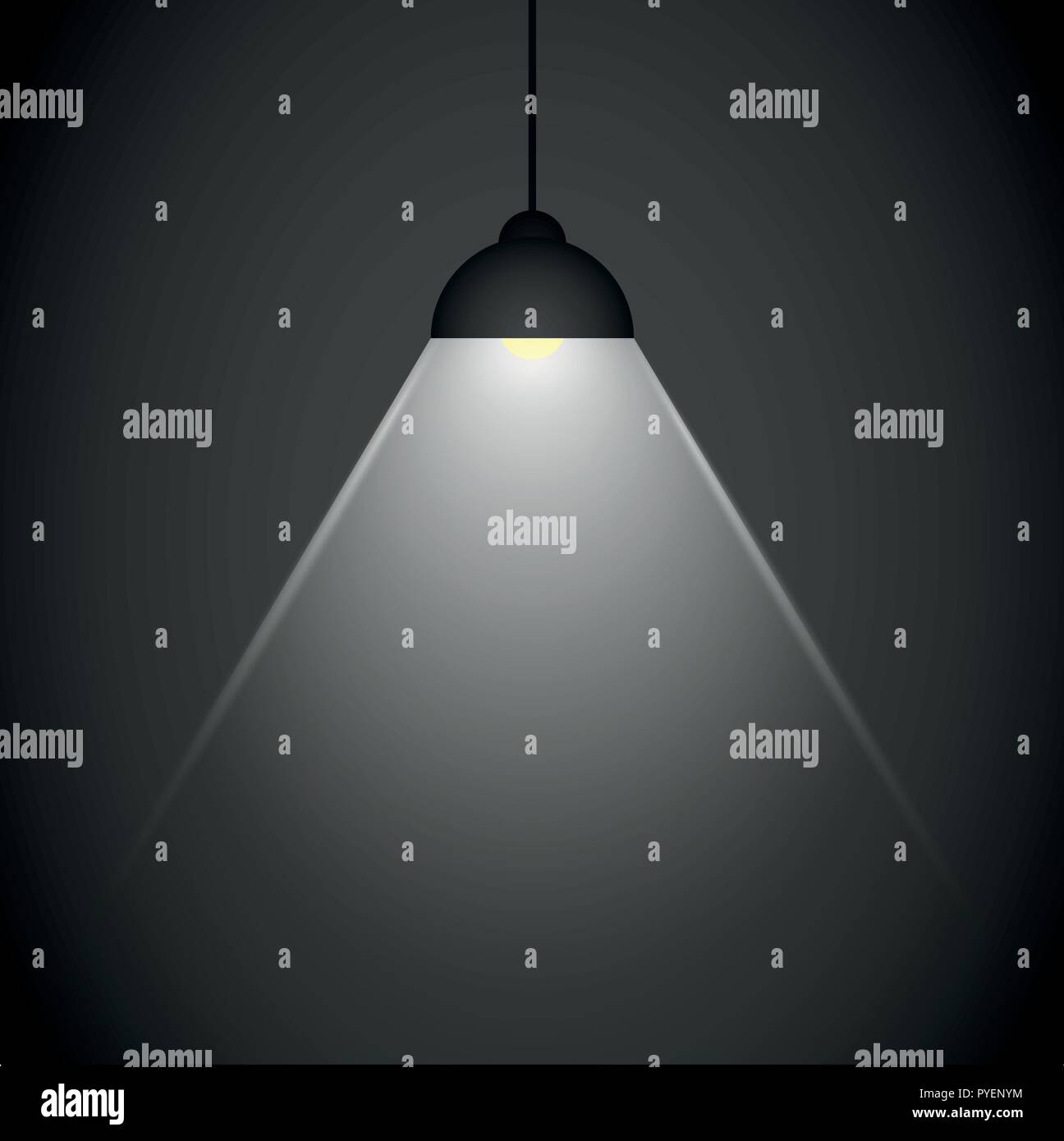 hanging lamp glows on a dark background vector illustration EPS10 Stock ...