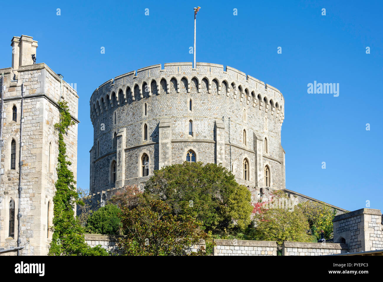 The Round Tower, Windsor Castle, Windsor, Berkshire, England, United ...