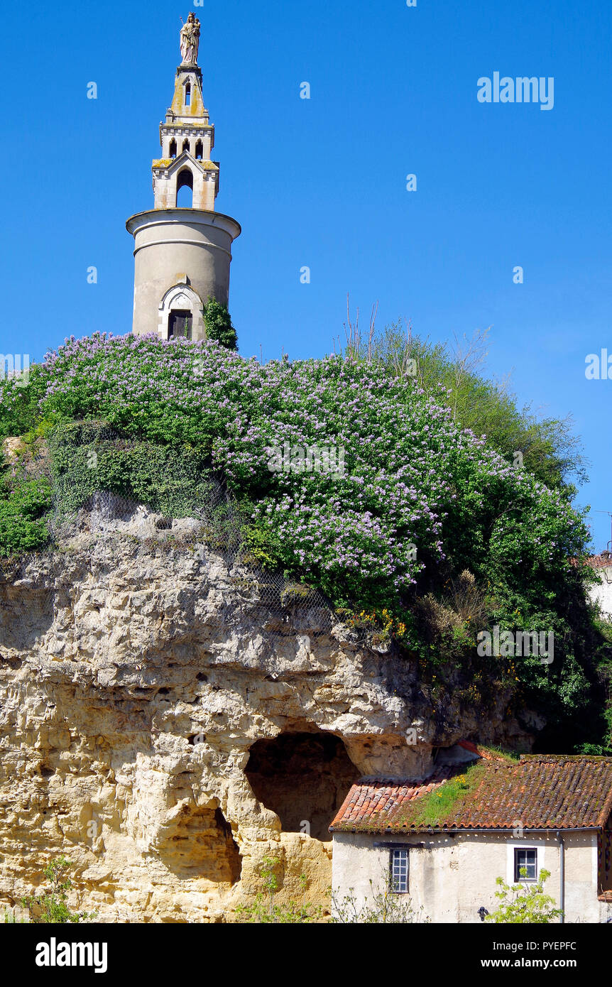 Montmorillon, Vienne, south west France, a strange tower, of unknown ...