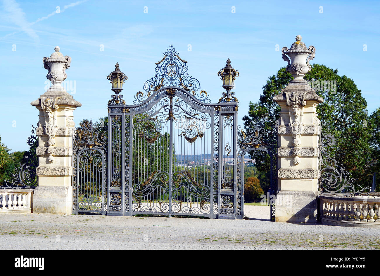 Wrought iron gateway hi-res stock photography and images - Alamy