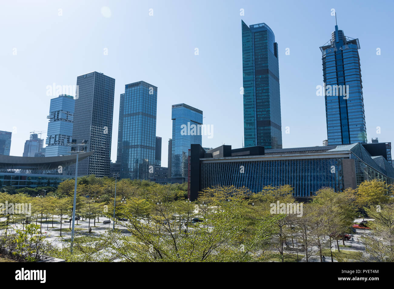 SHENZHEN, CHINA, JANUARY 12 2018: Modern skyscrapers in Shenzhen ...