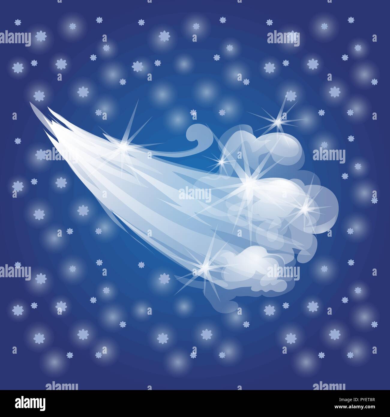 Winter sketch with breath a cold wind. Sample of Christmas and New year ...