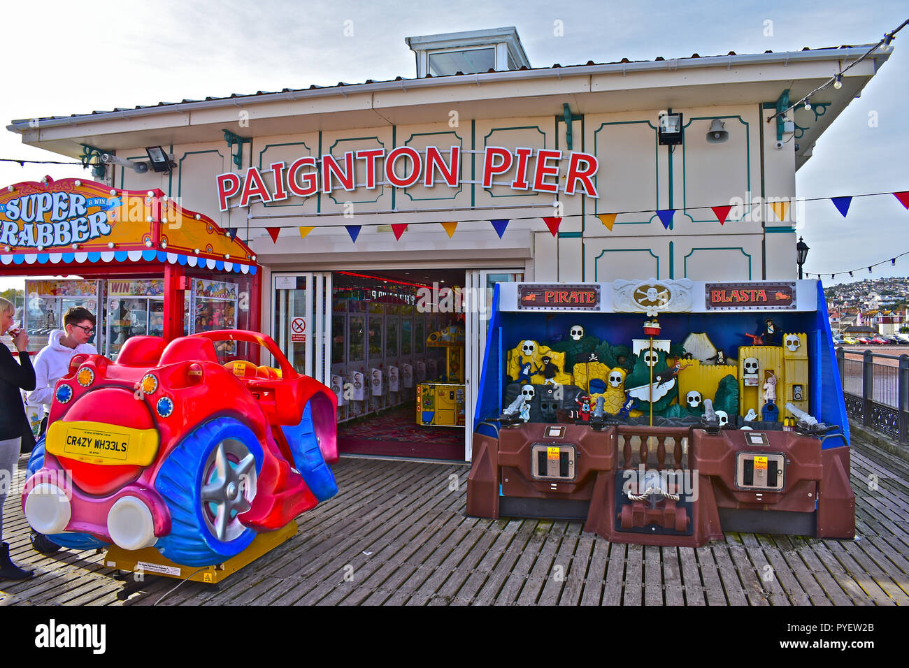 Paignton Pier Amusement Arcade, Paignton, Devon Stock Photo - Alamy